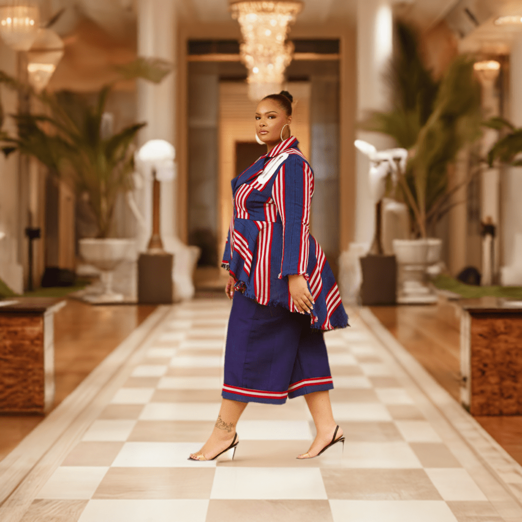 Adeola Aso Oke Peplum Biker Jacket Set